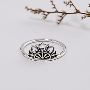 Boma Jewelry Sterling Silver Bohemian Lotus Ring, Size 8