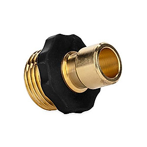 Camco 5/8" Brass and Steel Quick Hose Disconnect - Connect and Disconnect Between Multiple Hose Attachments | Automatic Shut-Off When Disconnected | 1 Female & 3 Male Fittings - 4 Count - (20136)