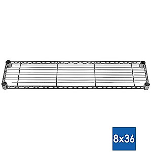 Shelving Inc. 8" d x 36" w x 72" h Chrome Wire Shelving with 5 Tier Shelves, Weight Capacity 800lbs Per Shelf