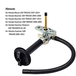 Fuel Valve Petcock with Lever Screw Fit for Honda Recon 250 TRX250, Honda Rancher TRX350, Honda Rancher TRX420, Honda Foreman TRX450, Honda Foreman Rubicon TRX500FA, Fuel Tank Switch Valve Part