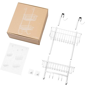smartpeas Hanging Shower Shelf In White – 3 X Shower Shelf Levels – 85,5 X 30 X 11 Cm – Stainless Steel – Shower Caddy With No Drilling Required + 2 Stainless Steel Adhesive Hooks!