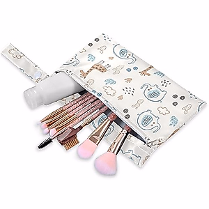 SDMKA 2Pcs Wet Dry Bag for Baby Cloth Diapers Cute Elephants Reusable Waterproof Wet Bag with Two Zippered Pockets for Travel Beach Pool