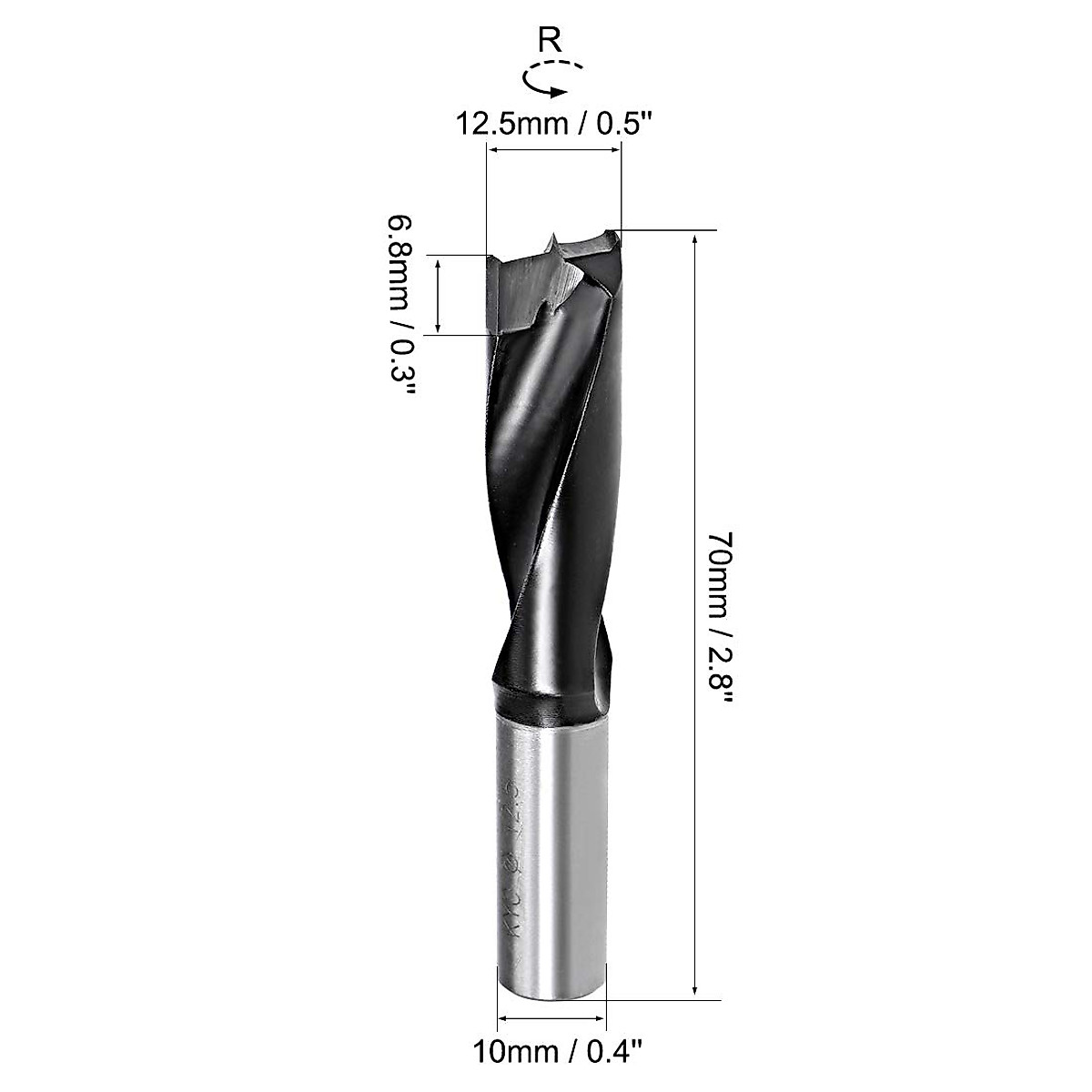 uxcell Brad Point Drill Bits for Wood 12.5mm x 70mm Forward Turning HSS for Woodworking Carpentry Drilling Tool