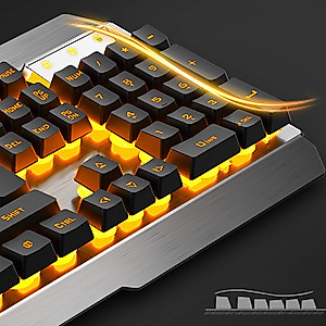 Wireless Keyboard & Mouse Set, Multi-Functional Backlight Mechanical Ergonomic Gaming Keyboard & Adjustment 2400DPI Optical Mouse Comb for Desktop, Computer, PC
