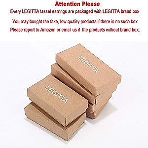 LEGITTA Red Tassel Earrings with Druzy Stud Layered Tiered Linear Drop Dangle Fashion Bohemian Earrings for Women