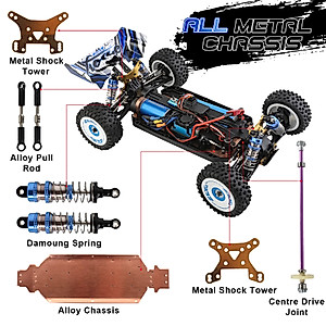 High Speed Hobby Remote Control Car, 75+ KM/H RTR Brushless Motor 1:12 Scale WLtoys 124017 Fast RC Cars for Adults Kids,All Terrain Truck,4WD Off Road Buggy with 2 Batteries Racing Car Gifts for Boys