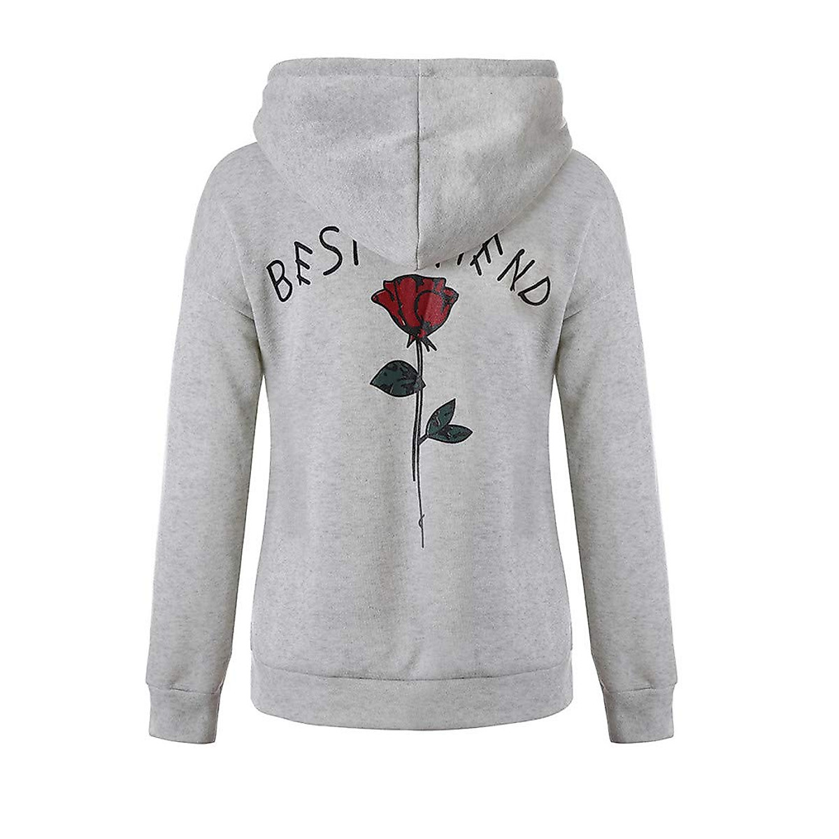 Long Sleeve Casual Hooded Sweatshirt Best Friend Printed Pullover Hoodies Tops Blouse for Women Girls Sisters