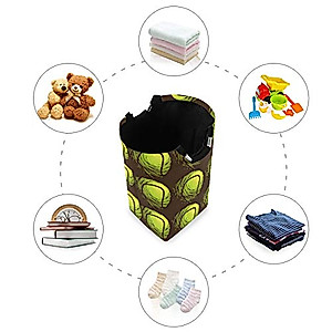 DOMIKING Sport Tennis Ball Laundry Hamper 12.6 x 11 x 22.7 Inch Collapsible Organizer Basket Clothes Laundry Basket Storage Organizer for Toy Collection