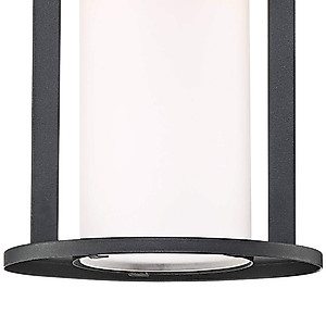 John Timberland Aline Modern Outdoor Wall Light Fixture Black LED 13" White Frosted Glass Shade for Exterior Barn Deck House Porch Yard Patio Outside Garage Front Door Garden Home Roof Lawn