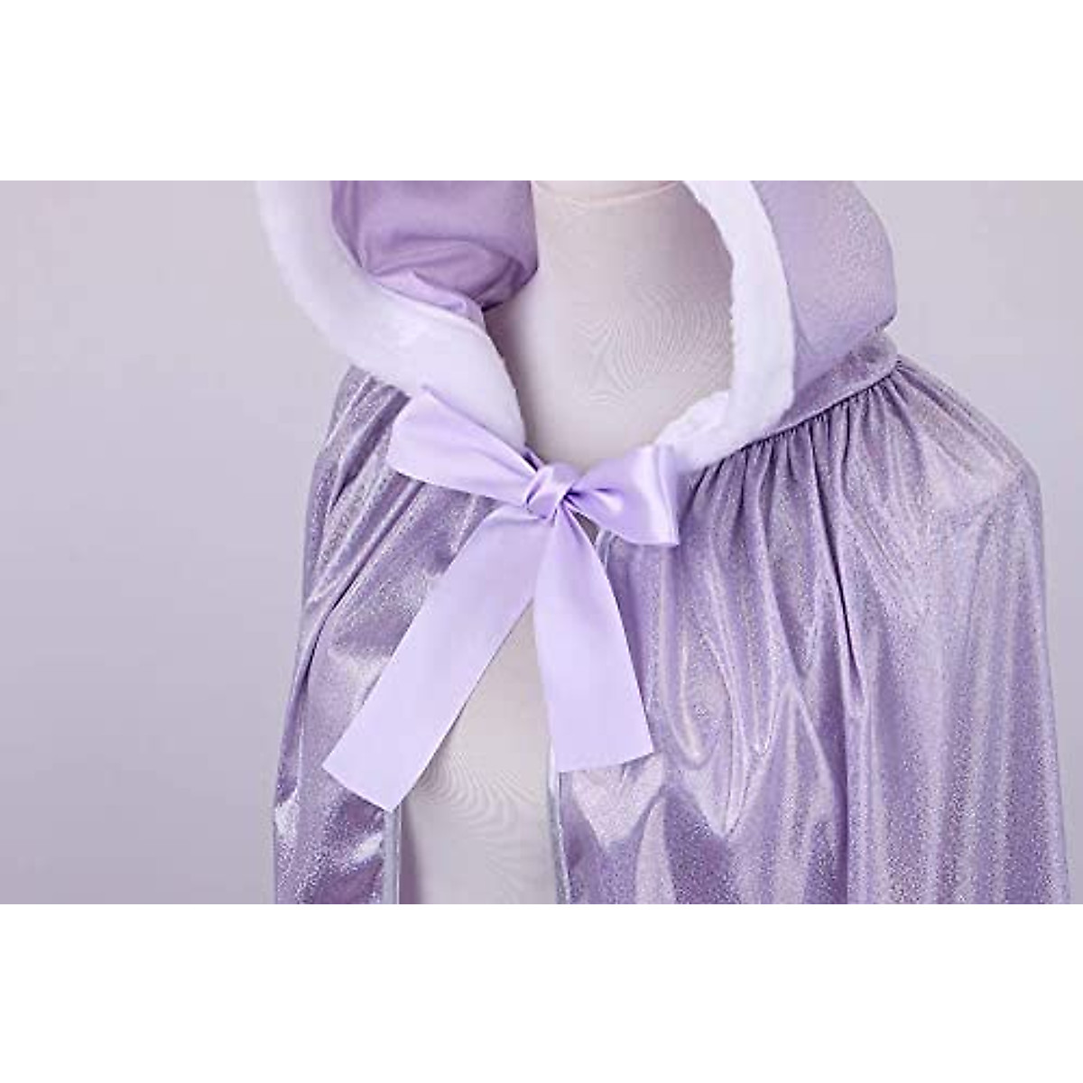 LMYOVE Princess Hooded Cape Cloaks,Princess Cape Dress-Up Play (Small, Purple)