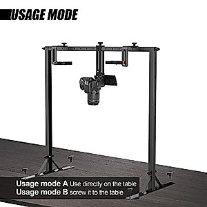 ILOKNZI Multifunction Camera Aluminium Overhead Mount Stand, Photography Studio DSLR Phone Top Down Camera Overhead Rig for Content Creators Video Photo