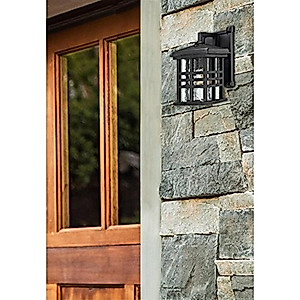 Westinghouse 6204500 Caliste 1 Light Outdoor Wall Lantern with Dusk to Dawn Sensor, Textured Black