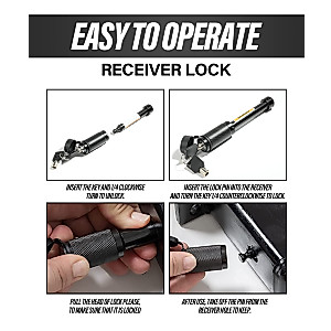 ESEWALAS Heavy Duty Trailer Hitch Lock,Hitch Receiver Pin Lock with 5/8" Pin for Class III IV 2" and 2-1/2" Receiver,Tow Hitch Lock for Hitch Bike Rack Tray Ball Tow Rope,Hitch Receiver Lock