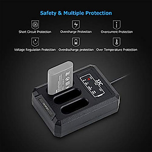 Triple Charger for Sony NP-BX1 Battery, Compatible with Sony ZV-1 RX100 VII RX100 VI RX100 V RX100 IV RX100 III RX100 II HX90 HX90V HX99 HX95 HX80, Built-in USB Cable + 40cm Extension Cable