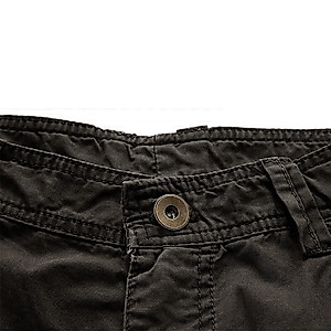 Men's Cotton Twill Multi Pockets Shorts Lightweight Relaxed Fit Cargo Short Casual Outdoor Military Short Pants (Dark Grey,38)