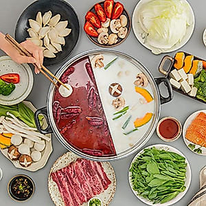 Aroma Housewares ASP-610 Dual-Sided Shabu Hot Pot, 5Qt, Stainless Steel Aroma Housewares 3 Uncooked/6 Cups Cooked Rice Cooker, Steamer, Multicooker, 2-6 cups, Black