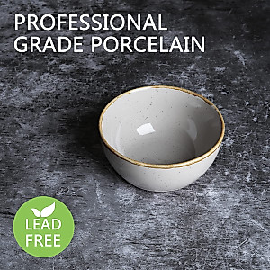 Bosmarlin Ceramic Cereal Bowl Set of 4, 26 Oz, Soup Bowl, Dishwasher and Microwave Safe (Grey, 6 in)