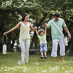 Water Bottle Carrier Bag Fits for Stanley H2.0, 40oz Water Bottle Bag and Water Bottle Holder with Adjustable Shoulder Strap for Hiking Travelling Camping (Gradient Purple)