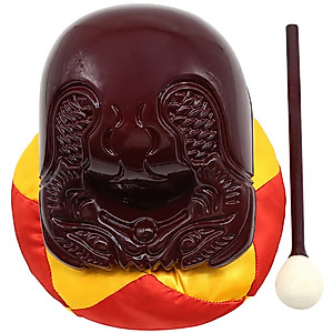 ERINGOGO Mokugyo with Mallet and Mat, Wooden Fish Camphorwood Temple Block, Zen Drum Meditation Percussion Instrument