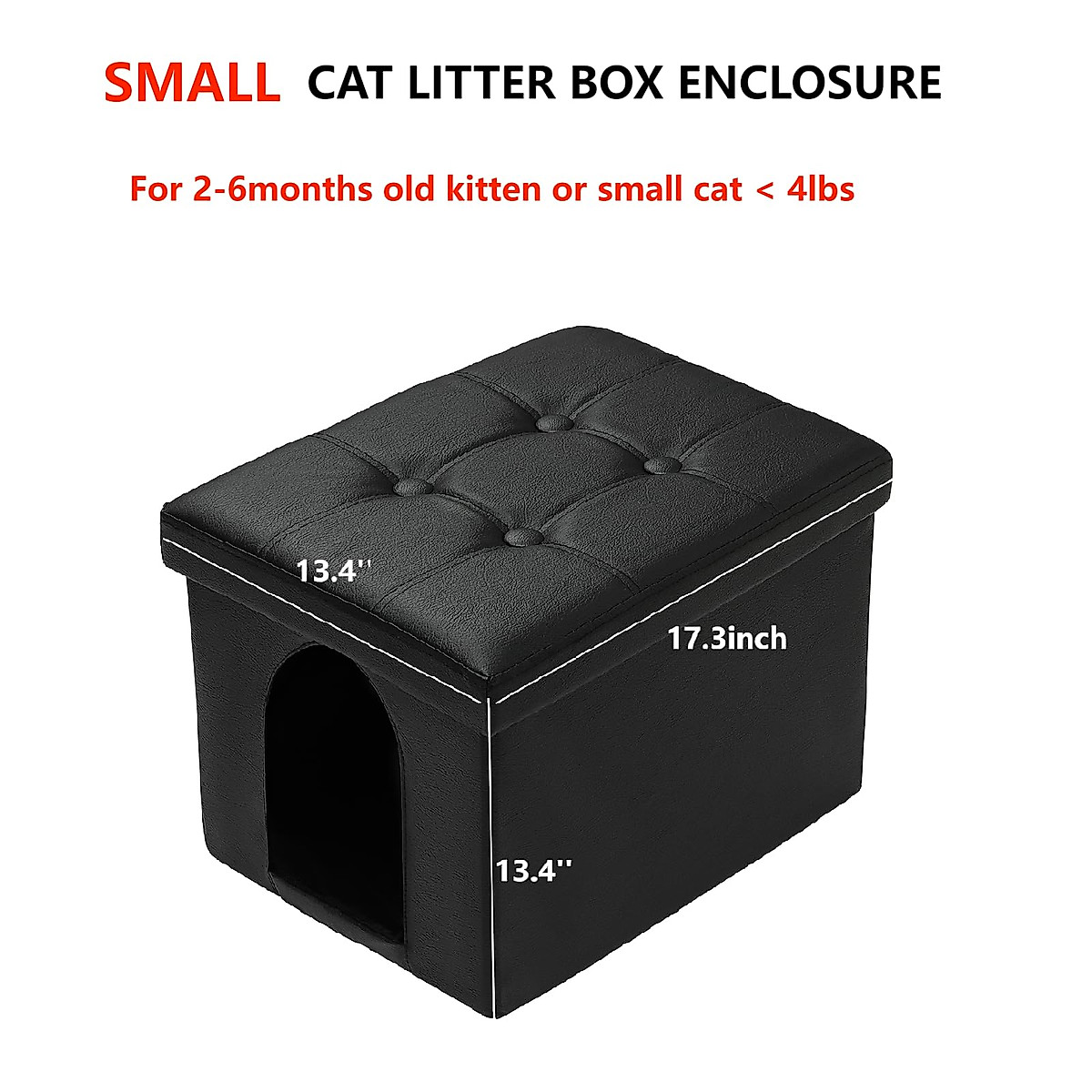 MEEXPAWS Cat Litter Box Enclosure Furniture Hidden for Small Cat, Cat Washroom Bench Cabinet |16 x 12x13 in| Dog Proof | Waterproof Inside | Easy Clean Assembly | Odor Control | Litter Box Not Include