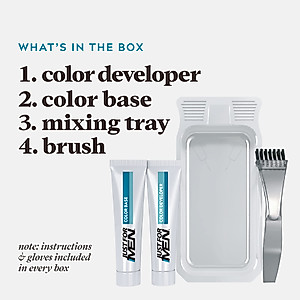 Just For Men Mustache & Beard, Beard Dye for Men with Brush Included for Easy Application, With Biotin Aloe and Coconut Oil for Healthy Facial Hair - Medium-Dark Brown, M-40, Pack of 1