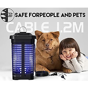 Bug Zapper with Light Sensor, Electric Insect Catcher Waterproof 4200V Mosquito Zapper Outdoor/Indoor, Mosquito Catcher for Backyard, Patio