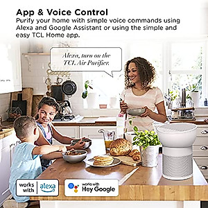 TCL Breeva A2 Smart Air Purifier with 4-Stage Clean, True HEPA (H13), Removes 99.97% of Dust/Bacteria/Odors & More, App & Voice Control, Auto Shield, Quiet, White (A215W)