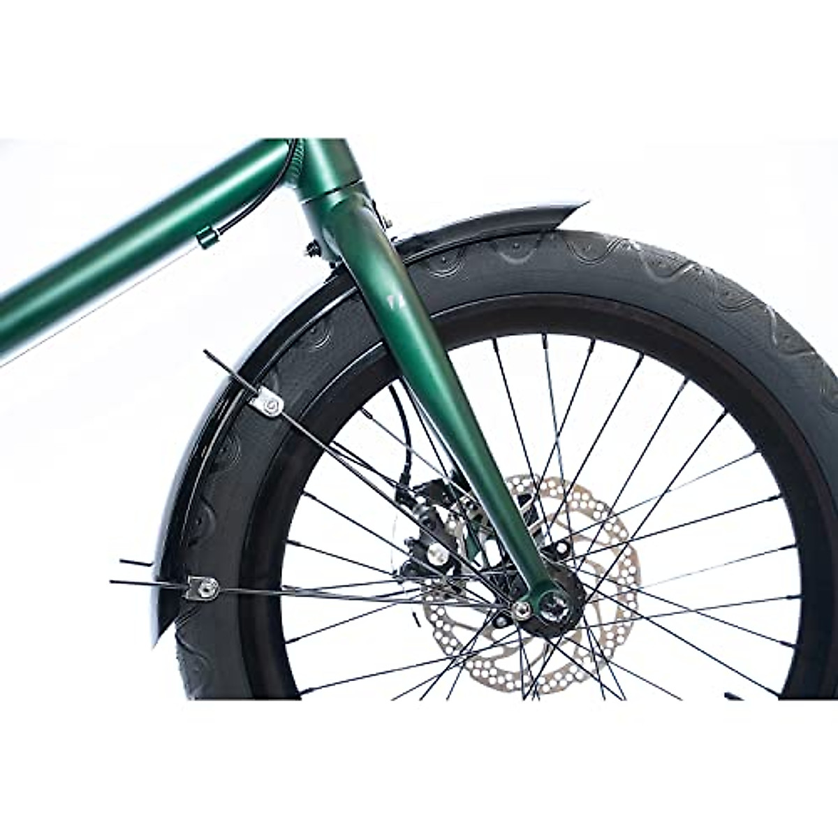 RITEWAY Bicycle Fender, Double Stay Cloth Bike Full Fender, Mud Flap, Front and Rear Set, for 20 Inches (ETRTO406/451), Width 2.4 inches (60 mm), Gloss Black