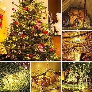 AMIR Upgraded Fairy String Lights, 100 LED 33FT Starry Lights, 2 Modes Waterproof Decorative Lights Battery Operated for Garden Wedding Christmas (Battery Not Included - 2 Pack)