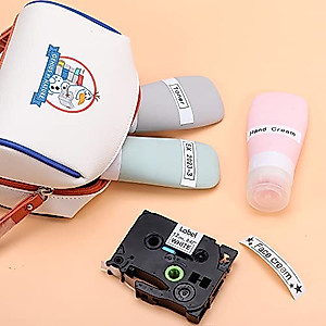 4 Pack Label Maker Tape Compatible Brother Label Maker Tape TZe-231 TZe231 12mm 0.47 Inch Laminated White Tape for Brother P-Touch PT-1290 PT-D210 PT-H100 PTD220 PTD600 Labeler, Black on White