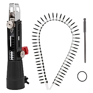 MOUMOUTEN Automatic Chain Nail Gun Adapter, Auto Feed Screw Spike Chain Screw Gun, Drywall Screw Gun for Electric Drill Woodworking Tool Cordless Power Drill Attachment