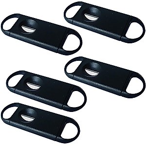 Prestige Import Group V-Cut Cigar Cutter - Cuts up to 54 Ring Gauge - ABS Plastic Body with Stainless Steel Blade - 5 Pieces