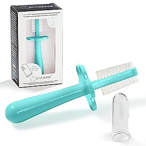 grabease Baby Toothbrush Finger, Infant Toothbrush, Toddler Toothbrush, Baby Finger Toothbrush, BPA-Free & Phthalate-Free, 1 Pack, Teal