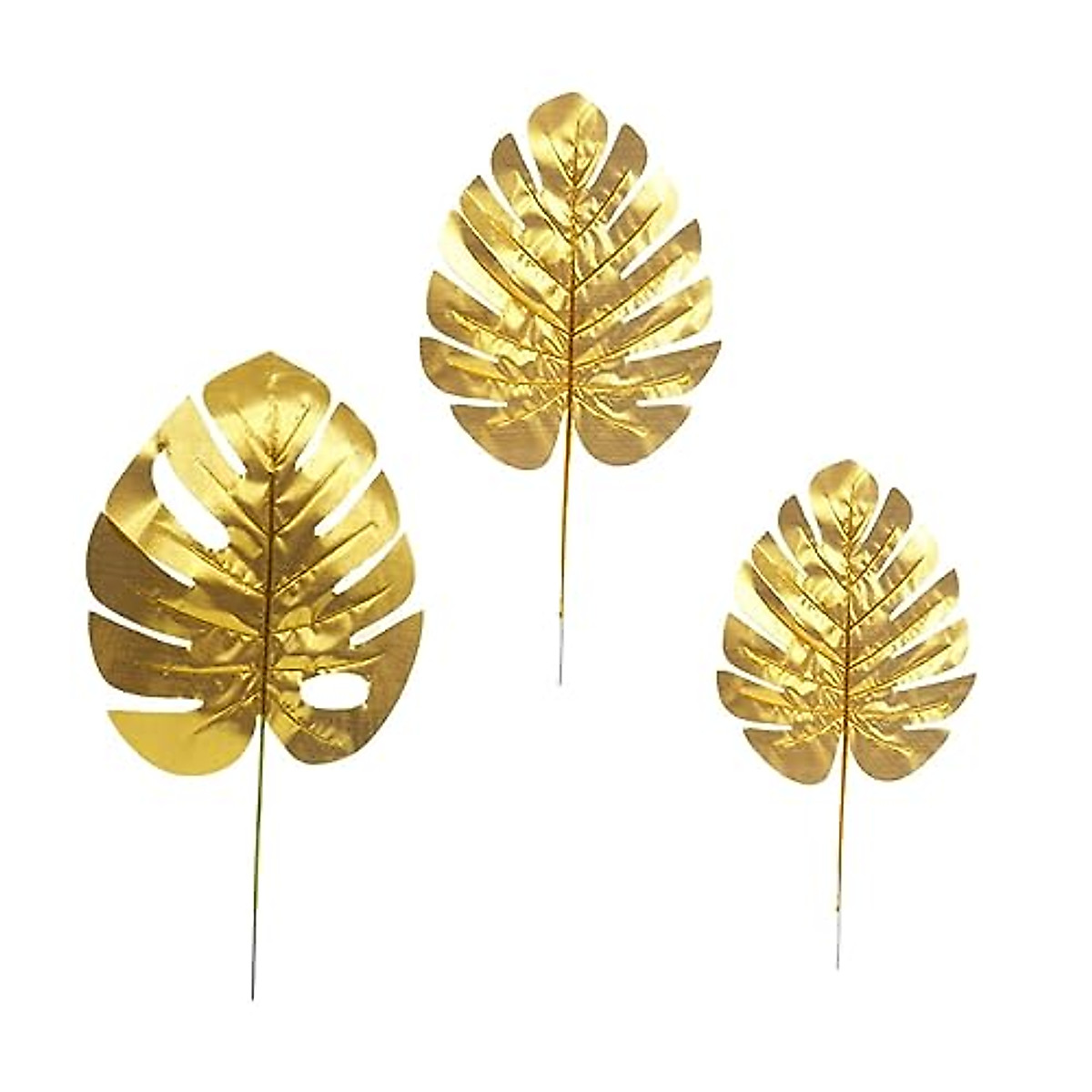 VOSAREA 36 pcs Artificial Foliage Wedding Decoration Golden Leaves Simulation Plants Faux Plants Artificial Palm Leaves Hawaiian Leaves Stems Monstera Leaves Decorations Eucalyptus vase
