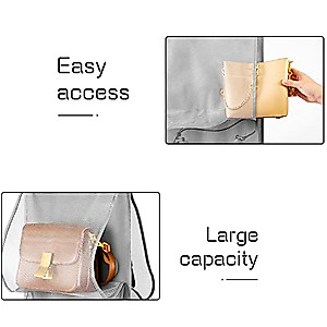 ANZORG 1 Pcs Dual Sided Hanging Handbags Organizer Closet Shoe Holder with 10 Large Pockets Storage for Towel Scarf Clothes (MESH)