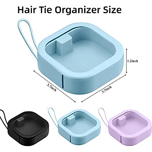 2 pcs Hair Tie Organizer,Portable Travel Qtip Holder,Bathroom Storage Organizer Qtip Dispenser Cotton Swabs Dispenser Kids Hair Accessory Box with Lid for Bathroom,Desktop Organizer (2PCS,(2Black))