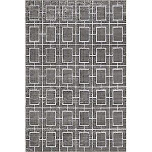 Unique Loom Marilyn Monroe Glam Collection Area Rug - Deco (6' 1' x 9' Rectangle, Gray Silver/ Silver)