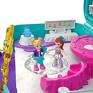 Polly Pocket Hidden Places Dance Par-taay! Case with Dance Theme, Dolls & Accessories