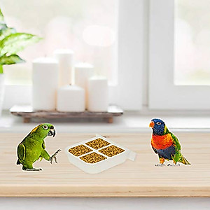 balacoo 4pcs Plastic Birdcage Bird Feeder Food Dish Cage Parakeet Food Bowl Parrot Feeders Water Bowls Cockatiel Drinking Bowls for Parrot Parakeet Cockatiel Bird