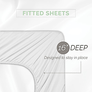 Elegant Comfort 8-Piece Pinch Pleated Comforter Set - All Season Complete Bed in a Bag, Includes 4pc Smart Sheet Set, Bed Skirt, Comforter, Matching Pillowcases and Shams, Full/Queen, White