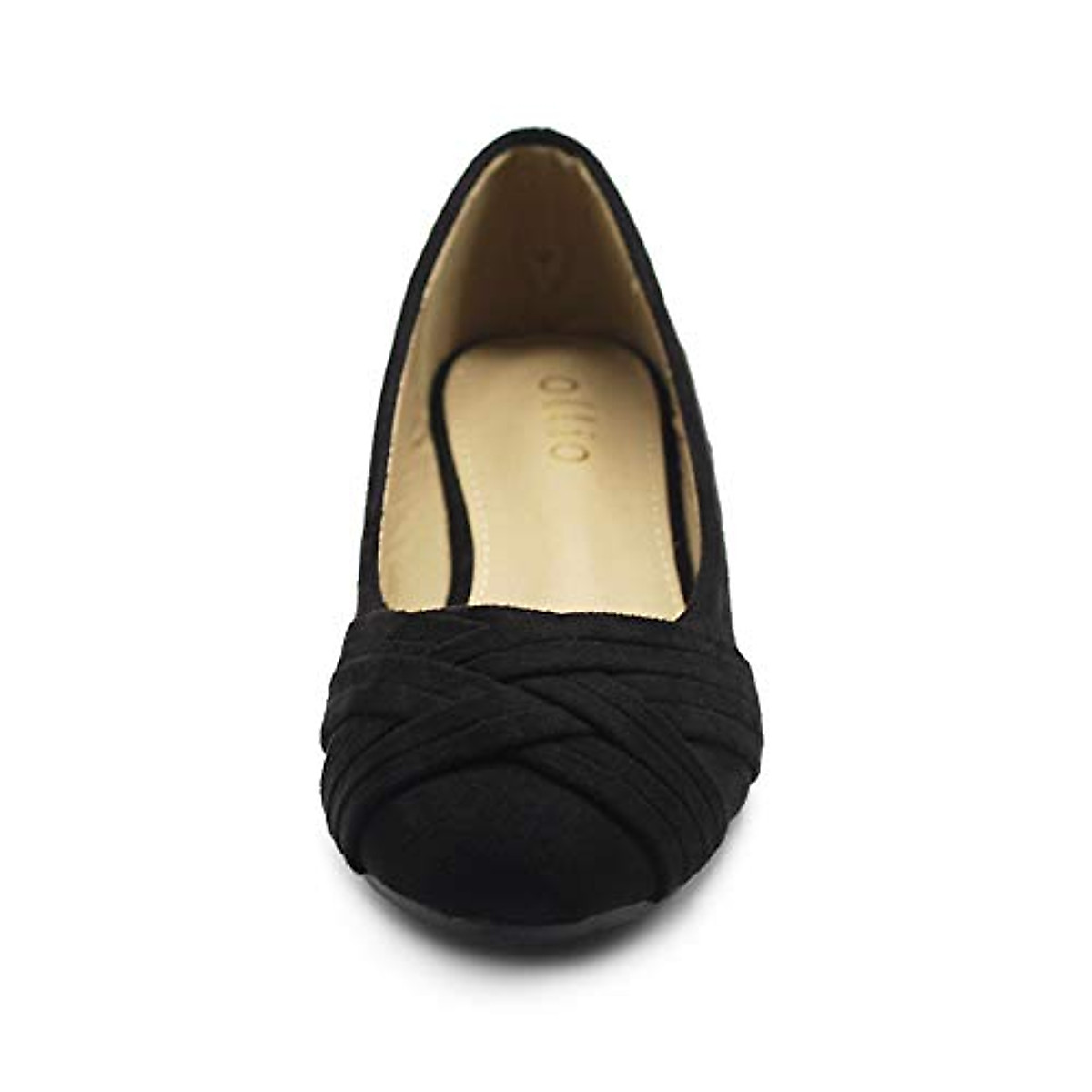 Ollio Women's Ballet Shoe Cute Casual Comfort Flat ZM1987(8.5 B(M) US, Black)