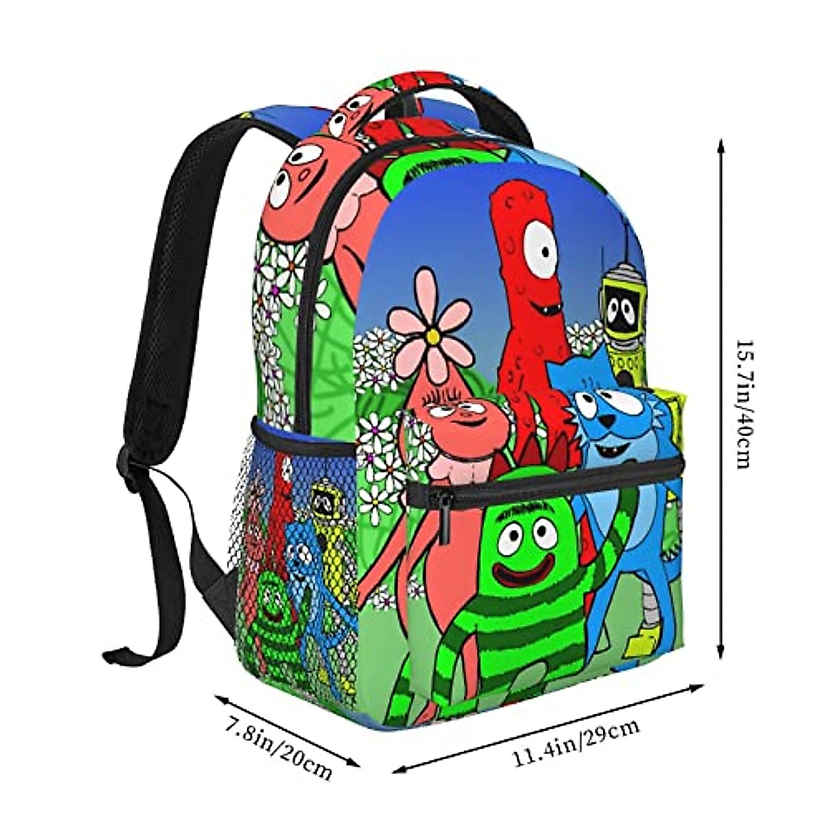 Pobecan Yo Gabba Anime Gabba! Backpack Funny Laptop Back Pack Book Bag Hiking Outgoing Daypack For Women Mens