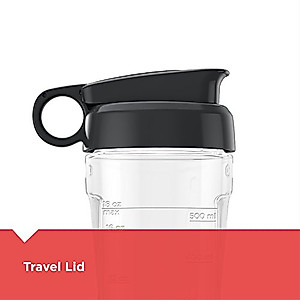 BLACK+DECKER PowerCrush Personal Blender Jar with Travel Lid, Clear, PBJ1650 Small