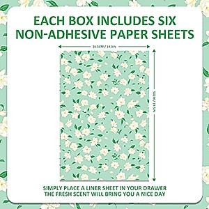 Drawer Liner, Lavender Scented Drawer Liner for Cabinet Drawers, Dresser Shelf, Linen Closet, Non Adhesive Scented Liners, Jasmine Scent 6 Sheets