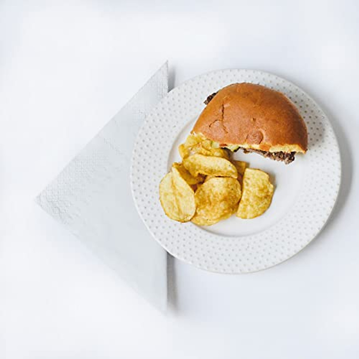 2 Ply White Lunch Napkins Disposable Four Fold Luncheon Paper Napkins 12.9" X 12.9" unfolded 100 Count every day use RosyDecor