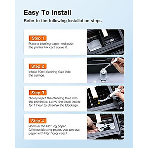 E-Z Ink (TM Printer Cleaning Kit|Printhead Cleaning Kit|for HP/Epson/Canon/Brother Inkjet Printers WF-7710 WF-3640 7620 8600 8610 8620 WF-2750 WF-2650 ET-2750 ET-2650 Liquid Printers Nozzle (100ml)