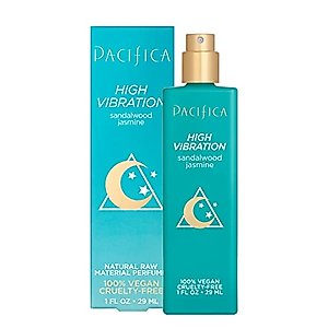 Pacifica Beauty Natural Origins High Vibration Spray Perfume, Clean Fragrance, 100% Raw Materials, Smells like Sandalwood and Jasmine, Woody Notes, Vegan + Cruelty Free