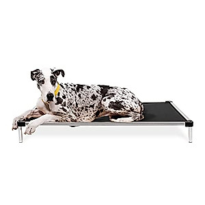 K9 Ballistics Chew Proof Elevated Dog Bed XXL - Chewproof - Aluminum - Ripstop Ballistic Fabric - Indestructible, Heavy Duty Dog Bed - Fits Inside XX-Large Crates 50"x33", Obsidian Black