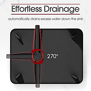 Sakugi Sink Drying Rack - Dish Rack with Drainboard for Kitchen Counter - Multifunctional Expandable Dish Drying Rack Used Over Sink, in Sink & on Countertop, Made of Rustproof Stainless Steel, Black