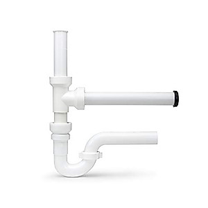 Plumb Pak 333QLK Push Fit Kitchen End Outlet Disposal Kit with P-Trap, White